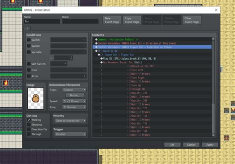 help with event processing a sword breaking things on maps rpg maker
