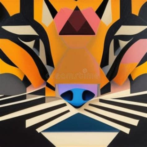 Portrait Of A Lion In Modern Style Stock Illustration Illustration