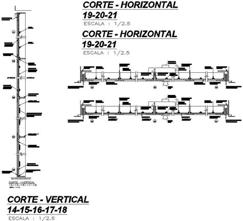 Vertical Cross Section Of Structural Member With Detail Autocad Drawing