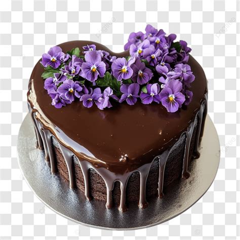 꽃 장식이 있는 초콜릿 케이크를 좋아해요 하트 초콜릿 케이크 식용 꽃 초콜릿 이슬비 Png 일러스트 및 이미지 에 대한 무료 다운로드 Pngtree