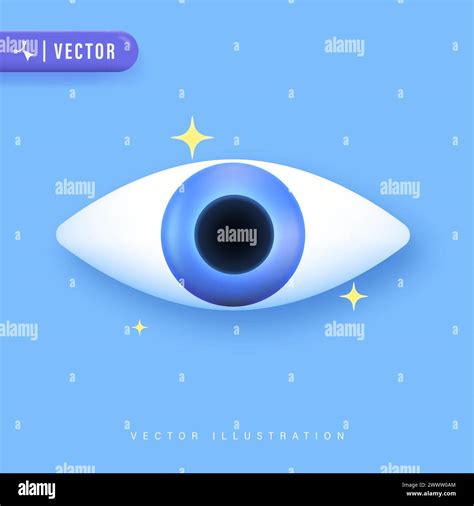Healthy And Bright Eye 3d Icon Vector Illustration Identification