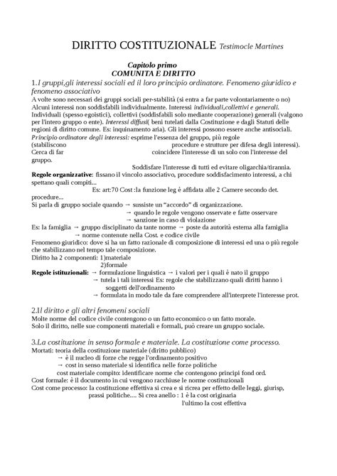 Riassunto Diritto Costituzionale Temistocle Martines Docsity