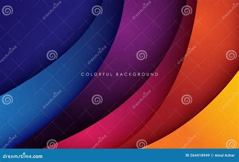 Multi Colored Abstract Red Orange Green Purple Yellow Colorful Gradient Wavy Papercut Overlap