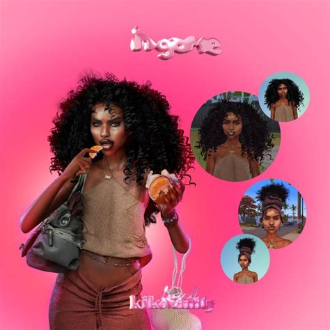 Mona Curls 🌸 Kikovanity Sims Hair Sims 4 Black Hair Sims 4 Afro Hair
