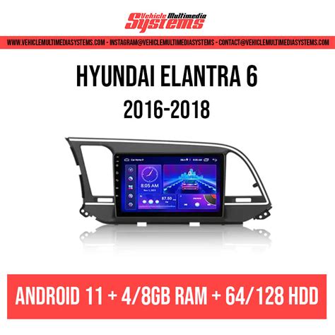 Hyundai Elantra 6 2016 2018 Android Screen Vehicle Multimedia Systems