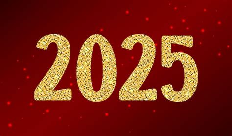 2025 dígitos brillantes oro número del año 2025 partículas brillantes