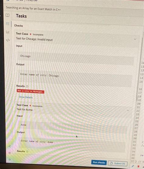 Solved Searching An Array For An Exact Match In C Must Be