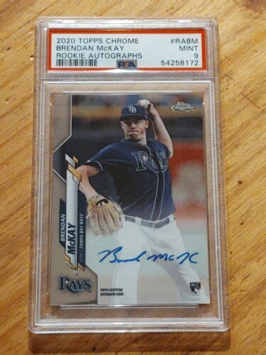 Brand New 2020 Topps Chrome Rookie Auto Rabm Brendan Mckay Rc Psa 9