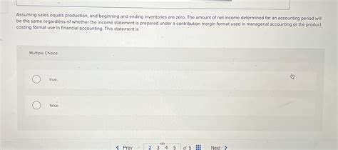 Assuming Sales Equals Production And Beginning And