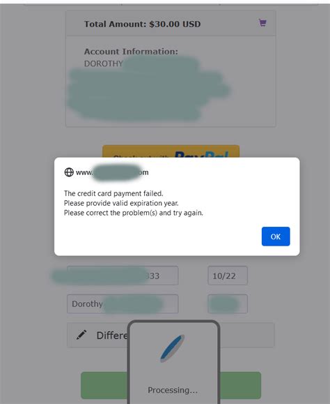 Credit Card Expiration Date Format Not Accepted Error Issue 602