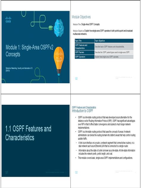 11 Ospf Features And Characteristics Module 1 Single Area Ospfv2 Concepts Pdf Routing