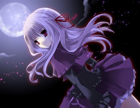 Аниме девочки с белыми волосами и фиолетовыми глазами фото и картинки Abrakadabra Fun