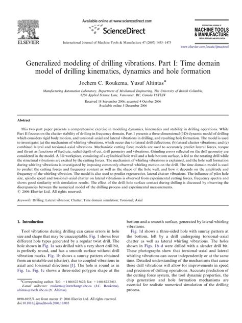 Generalized Modeling Of Drilling Vibrations Part I Time Domain Model Of Drilling Kinematics