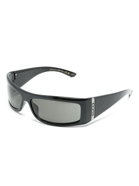 Gucci Eyewear Tinted Rectangle Frame Sunglasses Black Farfetch