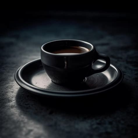 Premium Ai Image A Cup Of Coffee Sits On A Saucer With A Spoon