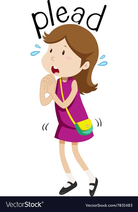 Girl Pleading For Something Royalty Free Vector Image