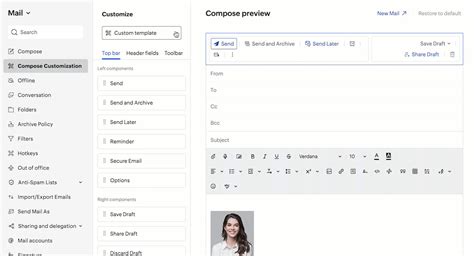 Compose Customization Zoho Mail