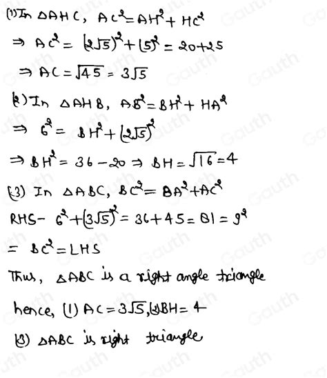 Solved In The Given Figure ABC Is A Triangle And AH Is A Height Relative To BC