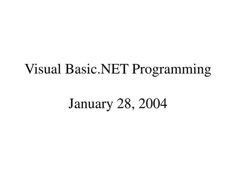 Ppt Visual Basic Net Programming Working With Numeric Data And Exceptions Powerpoint