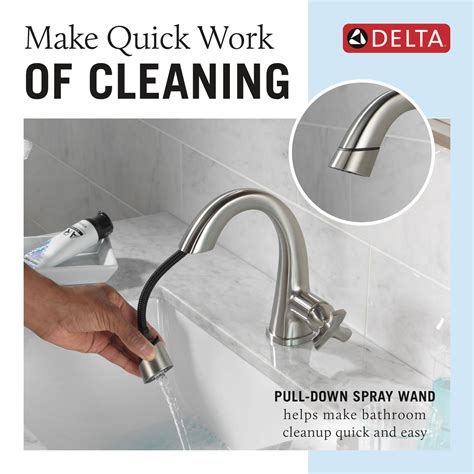 Single Handle Pull Down Bathroom Faucet In Lumicoat® Stainless 5776