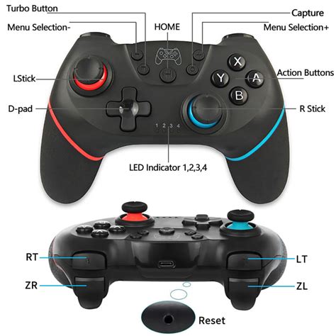 Bluetooth Multi Color Gamepad Vibration Turbo Pc Switch Dubsnatch