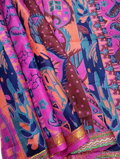 Vintage Silk Sari Women Wear 100 Pure Silk Sari Fabric 5 Yard Silk