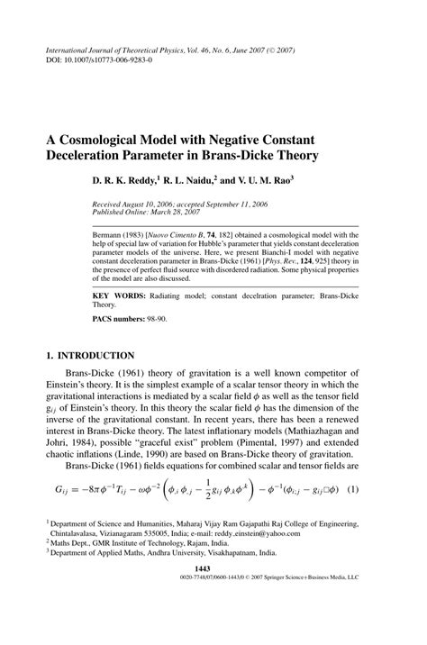 Pdf A Cosmological Model With Negative Constant Deceleration