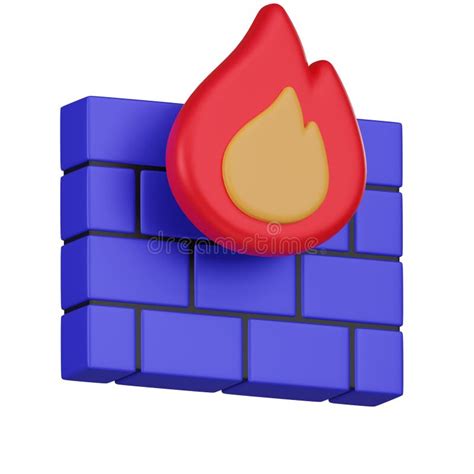 Firewall Protection Shield On Blue Bricks 3d Icon Stock Illustration Illustration Of Password