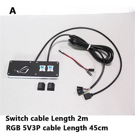 PC Switch Reset Computer External Switch RGB Lighting Desktop Motherboard External Start Switch