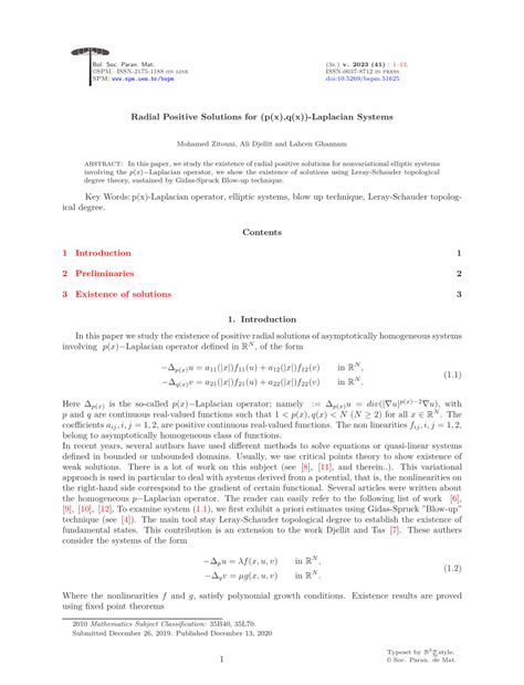 pdf radial positive solutions for p x q x laplacian systems