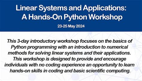 Linear Systems And Applications A Hands On Python Workshop