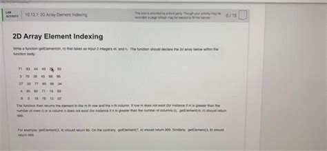 Solved Lab Activity 10121 20 Array Element Indexing This To