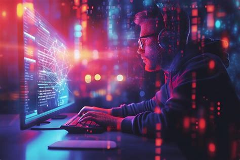 Premium Photo Photo Of Autistic Computer Programmer Using A