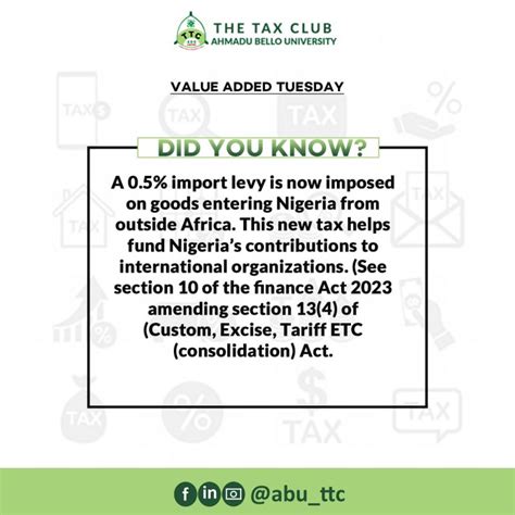 The Tax Club Ahmadu Bello University Zaria On Linkedin Valueaddedtuesday Taxfacts