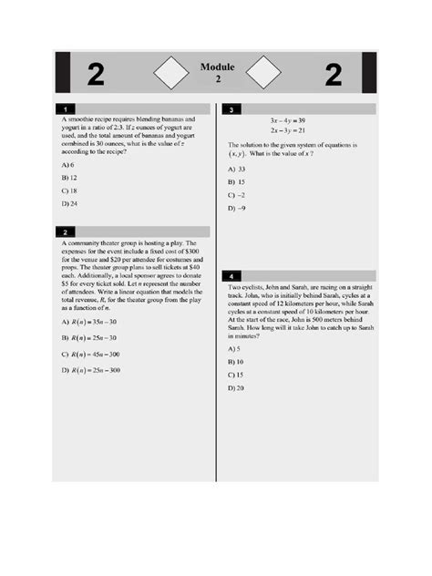 Sat Math Practice Test 6 Module 2 Pdf
