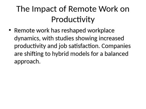 Remote Work Impact Pdf