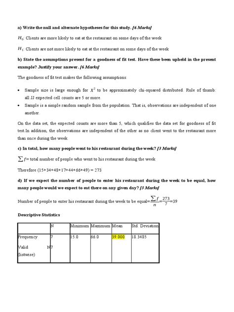 Assignment 2 Questions One Pdf Goodness Of Fit Statistical