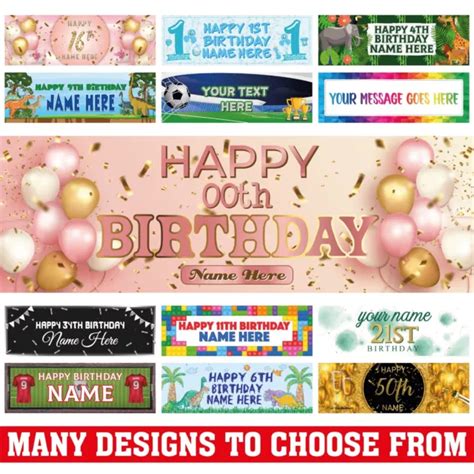Personalised Birthday Banners Happy Birthday Party Decoration 1st 18th