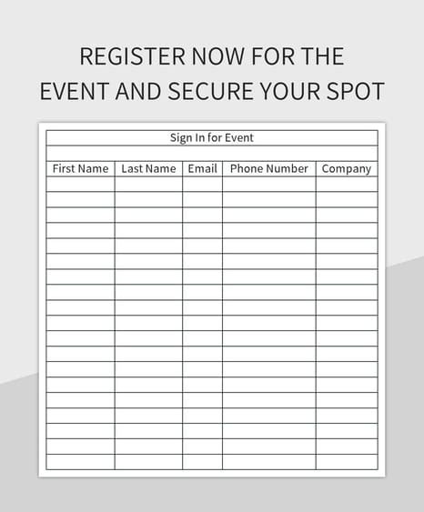 Free Rsvp Templates For Google Sheets And Microsoft Excel Slidesdocs