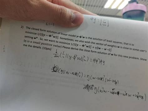 2 The closed form solution of linear model y ϕw is Chegg com