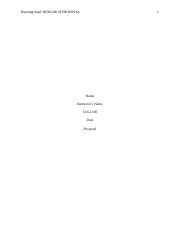 COLL 300 Research Proposal 2 Docx Running Head RESEARCH PROPOSAL 1