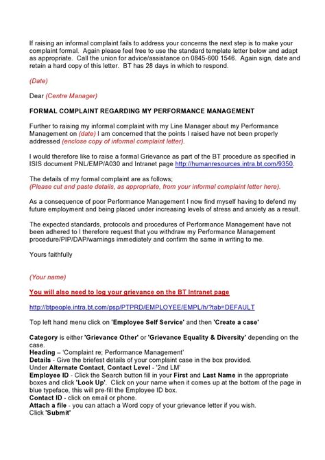 28 Formal Grievance Letter Templates Examples