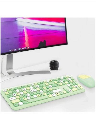 Wireless Keyboard And Mouse Combo Cute Multifunctional 110 Key