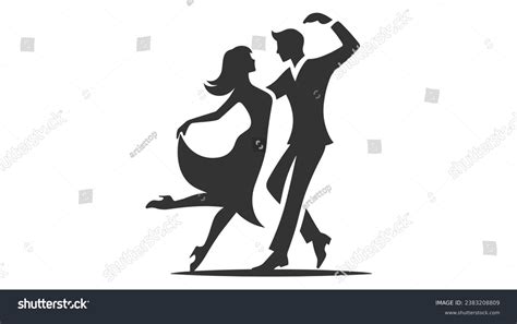 Silhouette Dancing Couple Isolated On White Stock Vector Royalty Free