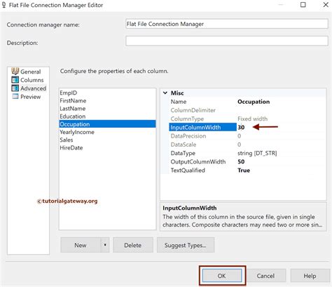 SSIS Export SQL Data To Ragged Right Fixed Width Flat File