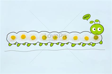 데이지 애벌레 일러스트 무료 다운로드 Lovepik