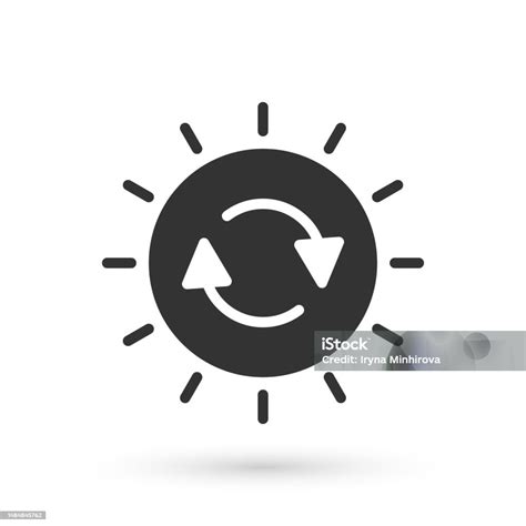 흰색 배경에 격리 된 회색 태양 에너지 패널 아이콘 번개 기호와 태양 벡터 개념에 대한 스톡 벡터 아트 및 기타 이미지 개념 깨끗한 녹색 Istock