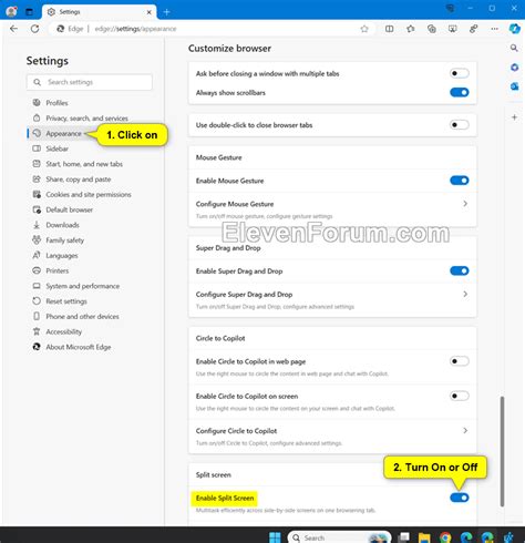 Enable Or Disable Split Screen Feature In Microsoft Edge Windows Forum