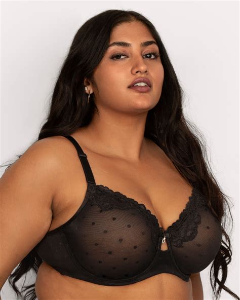 Sheer Whisper Full Coverage Unlined Underwire Bra Black Hue Curvy