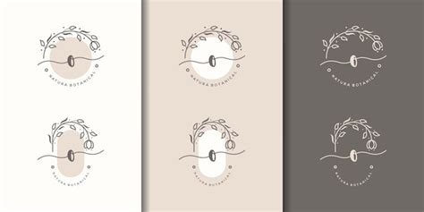 Premium Vector Feminime Letter O With Floral Frame Logo Template